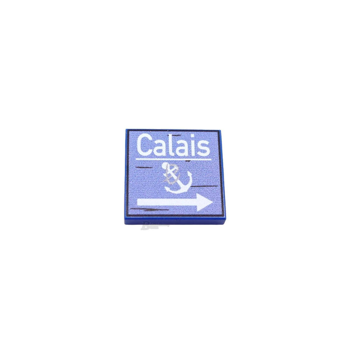 BF-0618 - Wegweiser Calais (Farbe: Blue, Bedruckte LEGO®-Fliese 2x2)